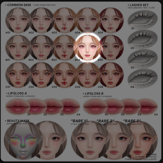Second Life Marketplace - "aeoo" love sick gacha - skin - B04 (Genus)