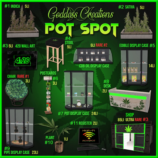 Second Life Marketplace - COMPLETE SET - )O( GC: Pot Spot Gacha - FULL SET