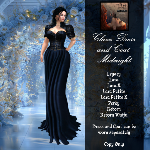 Second Life Marketplace - DI Clara Dress & Coat (Midnight)