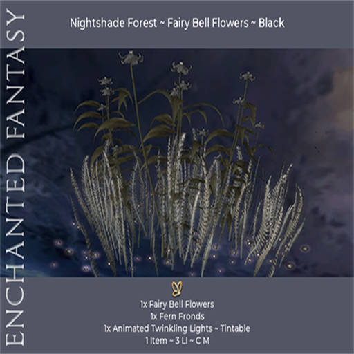 Second Life Marketplace - Nightshade Forest ~ Fairy Bell Flowers ~ Black