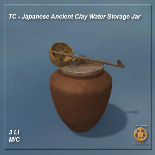 Second Life Marketplace - TC - Japanese Ancient Clay Water Storage Jar