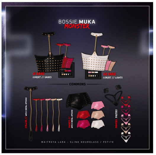 Second Life Marketplace - Bossie. Muka "monster" shorts - white // Maitreya