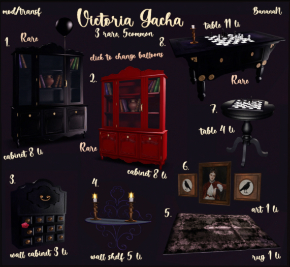 Second Life Marketplace - 05. Victoria Gacha rug. BananaN