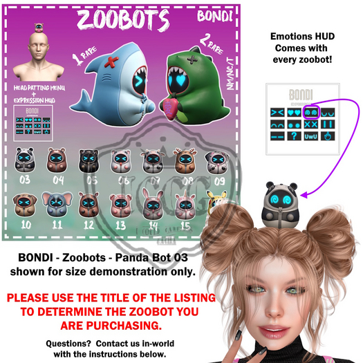 Second Life Marketplace - BONDI - Zoobots - Panda Bot 03