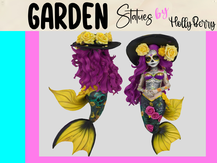 Second Life Marketplace - HB: Sugar Skull Mermaid Yellow A FuLL PERM
