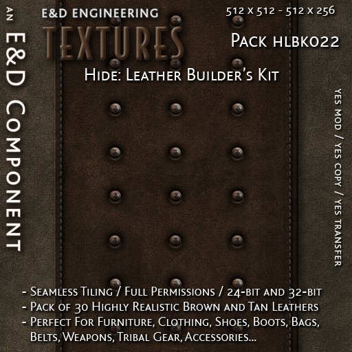 Second Life Marketplace - [HLBK022] 30 Highly-realistic Tan Leather and ...