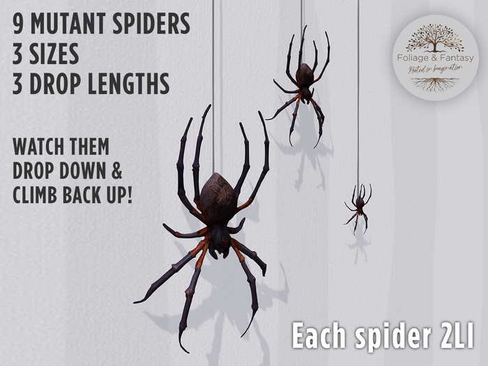Second Life Marketplace - Mutant Spider Pack – Animated Halloween Decor ...