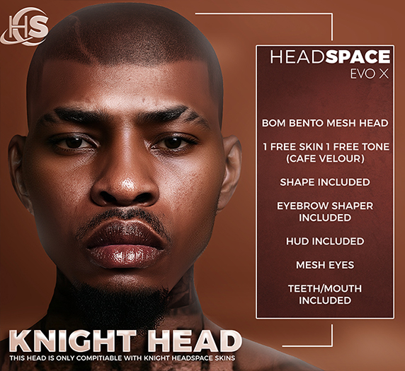 Second Life Marketplace - [HEADSPACE] Knight Evox Head 1.0 [Unpacker]