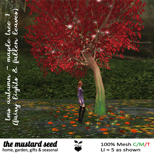 Second Life Marketplace - tms autumn - maple tree 1 (fairy lights ...