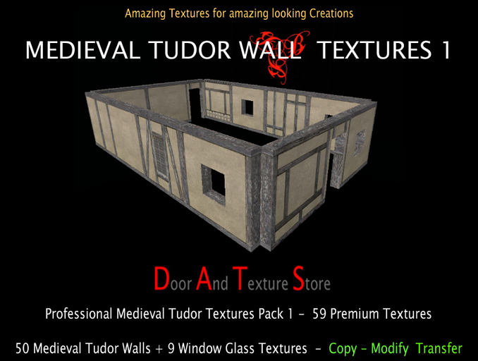 Second Life Marketplace - DATS Tudor Walls Medieval Tudor Textures 1 ...