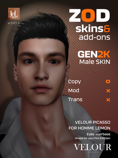 Second Life Marketplace - ZOD EVO X Skin GEN 2K [LEMON]