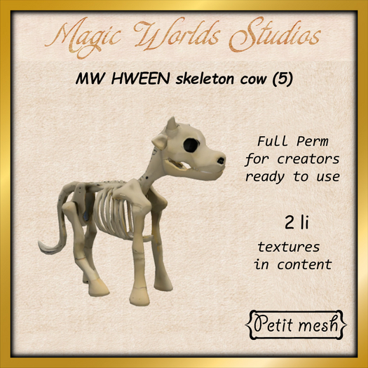 Second Life Marketplace - MW HWEEN skeleton cow (5)