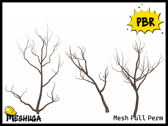 Second Life Marketplace - Meshuga PBR Halloween Landscape - Dead Trees ...