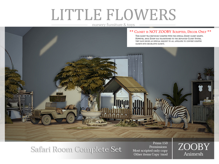Second Life Marketplace - Zooby Animesh|Safari-Nursery