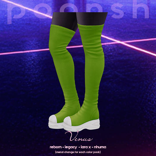Second Life Marketplace - - POONSH - Venus Boots (green)