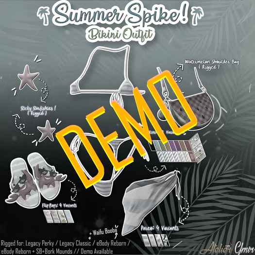 Second Life Marketplace - { Atelier Ymir }Summer Spike! Bikini Outfit DEMO
