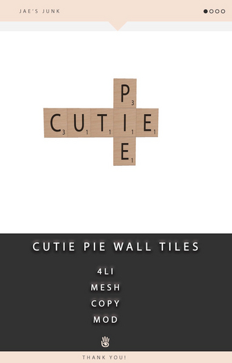 Second Life Marketplace - Jae's Junk Cutie Pie Wall Tiles (4LI)