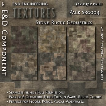 Second Life Marketplace - [SRG004] 6 Rustic Geometric Stone Floor ...