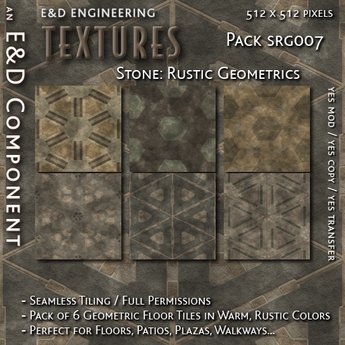 Second Life Marketplace - [SRG007] 6 Rustic Geometric Stone Floor ...