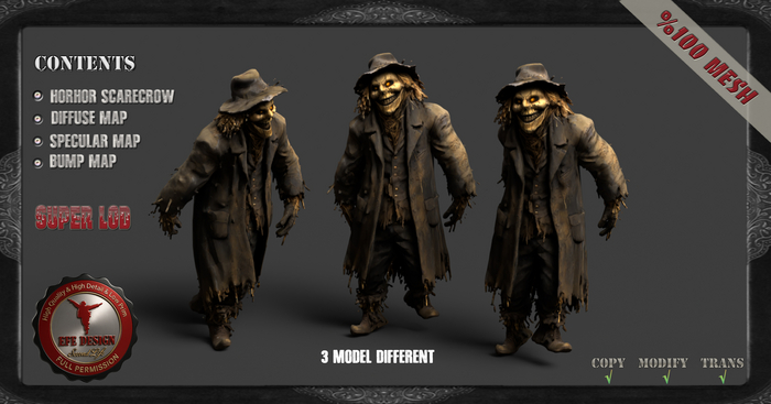 Second Life Marketplace - (Efe Design) Horhor Scarecrow Fullperm
