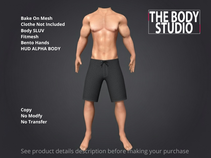 Second Life Marketplace - TBS Male Fitmesh Bento Body [BAKE ON MESH - BOM]