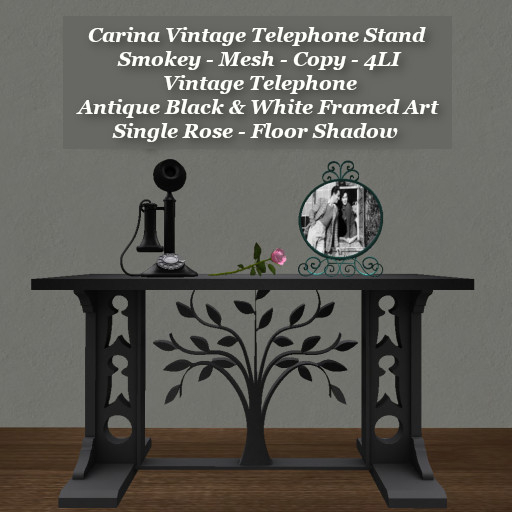 Second Life Marketplace - Carina Vintage Telephone Stand Smokey1
