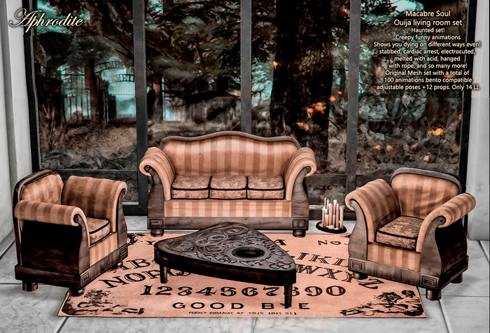Second Life Marketplace - "Macabre soul" Ouija Living room set PG ...