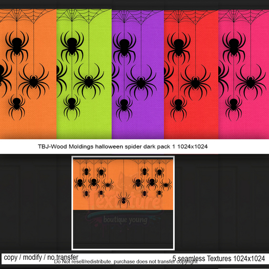 Second Life Marketplace - TBJ-Wood Moldings halloween spider dark pack ...