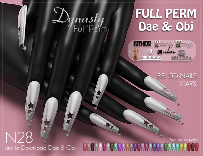 Second Life Marketplace - Dynasty - Nails BENTO Star - Dae & Obj N28
