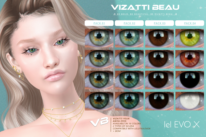 Second Life Marketplace - ANYA EYES - VIZATTI BEAU - PACK 2 [UNPACKER]