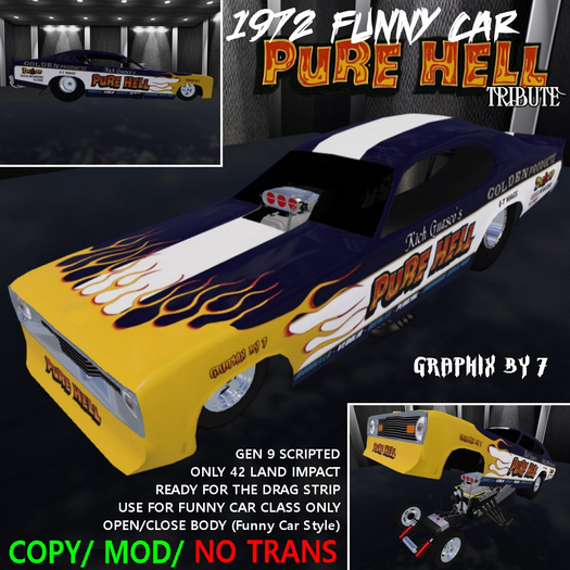 Second Life Marketplace - GB7 1972 Pure Hell Funny Car
