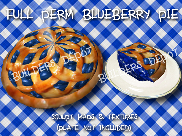 Second Life Marketplace - FULL PERM Blueberry Pie Sculpt Maps & Textures