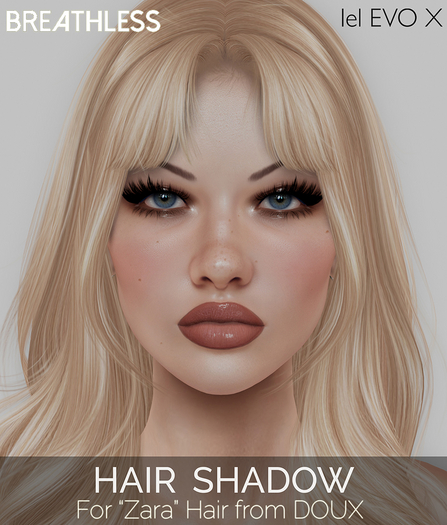 Second Life Marketplace - BREATHLESS Hair Shadow ("Zara" Hair from DOUX)
