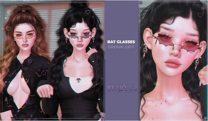 Second Life Marketplace - Gift Bipolar - Bat glasses - Rez size