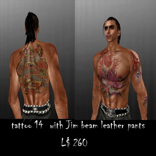 Second Life Marketplace - tattoo 14 with jim leather pants