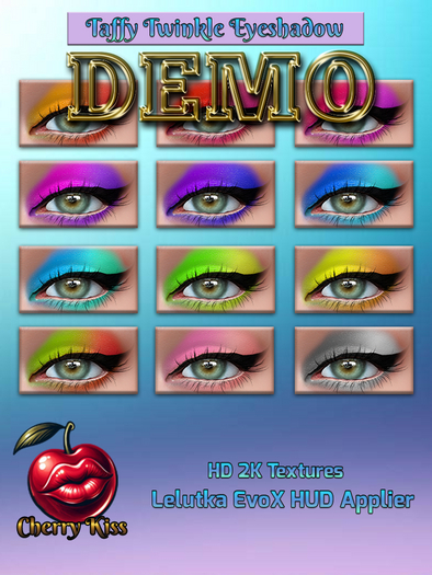 Second Life Marketplace - Cherry Kiss Taffy Twinkle Eyeshadow Evox (add ...