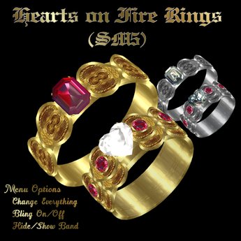 Second Life Marketplace - Hearts on Fire Wedding Rings (SM5)