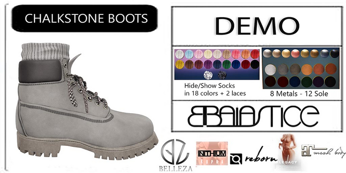 Second Life Marketplace - Baiastice_Chalkstone Boots DEMO