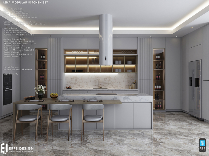 Second Life Marketplace - Lina Kitchen v2.0 Huge Set PG [Erfe Design]*