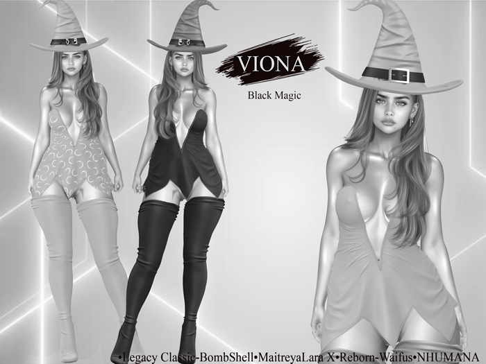 Second Life Marketplace - VIONA - Black Magic Witch Outfit [DEMO]