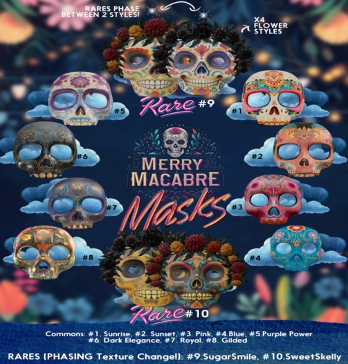 Second Life Marketplace - -Birth- 'Merry Macabre' Mask Gacha - 4. Blue