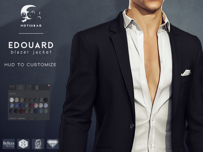 Second Life Marketplace - not so bad . mesh . EDOUARD suit jacket . black