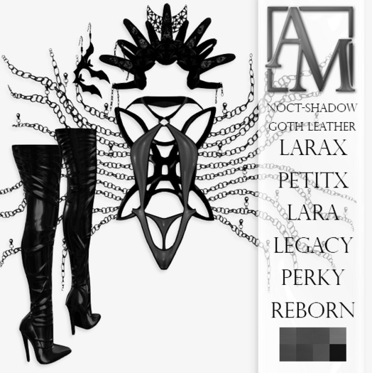 Second Life Marketplace - DEMO .: AlmaMiranda :. Noc-Shadow Leather Goth