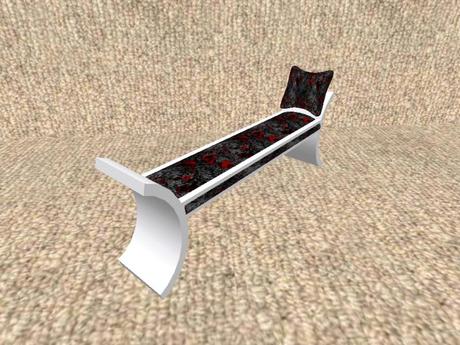 Second Life Marketplace - NB Relax Bench Goth White with Sit Animation