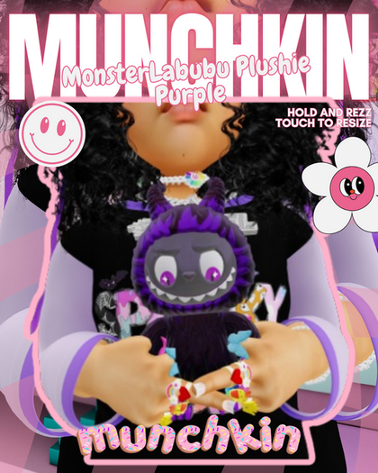 Second Life Marketplace - [MUNCHKIN] MonsterLabubu Plushie Purple