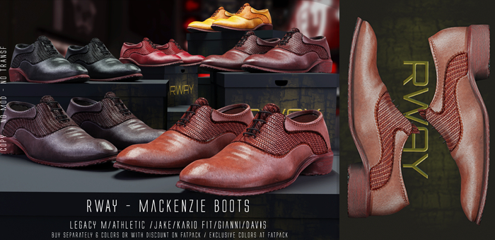 Second Life Marketplace - RWAY - Mackenzie Boots Chestnut