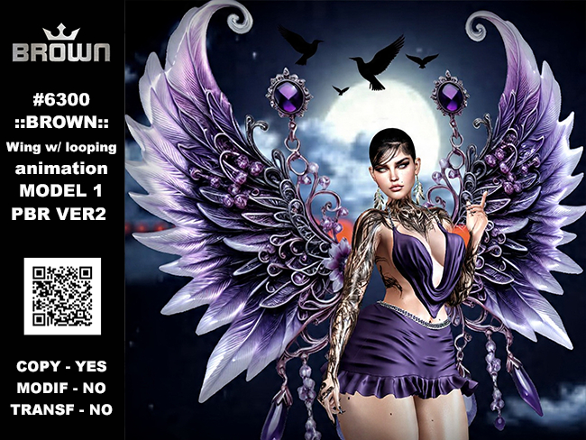 Second Life Marketplace - 6300 (MODEL 1) ::BROWN:: Wing with looping ...