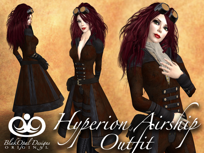 Second Life Marketplace - Hyperion Airship Ladies Outfit - Rust