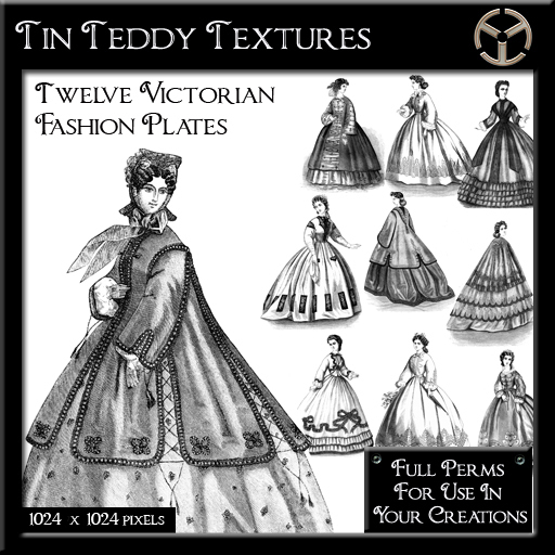 Second Life Marketplace - *Tin Teddy* Victorian Fashion Plates Textures ...