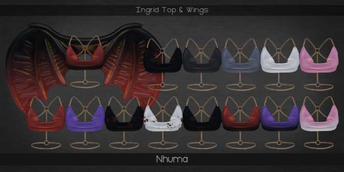 Second Life Marketplace - [HU] Ingrid Top&Wings_Nhuma !! WEAR TO UNPACK!!